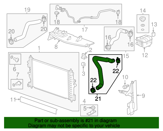 2012-2017 Buick Verano Radiator Outlet Hose 22875774 | TascaParts.com