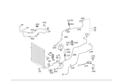 Refrigerant Line Arrangement for 2003 Mercedes-Benz ML 350 | Mercedes ...