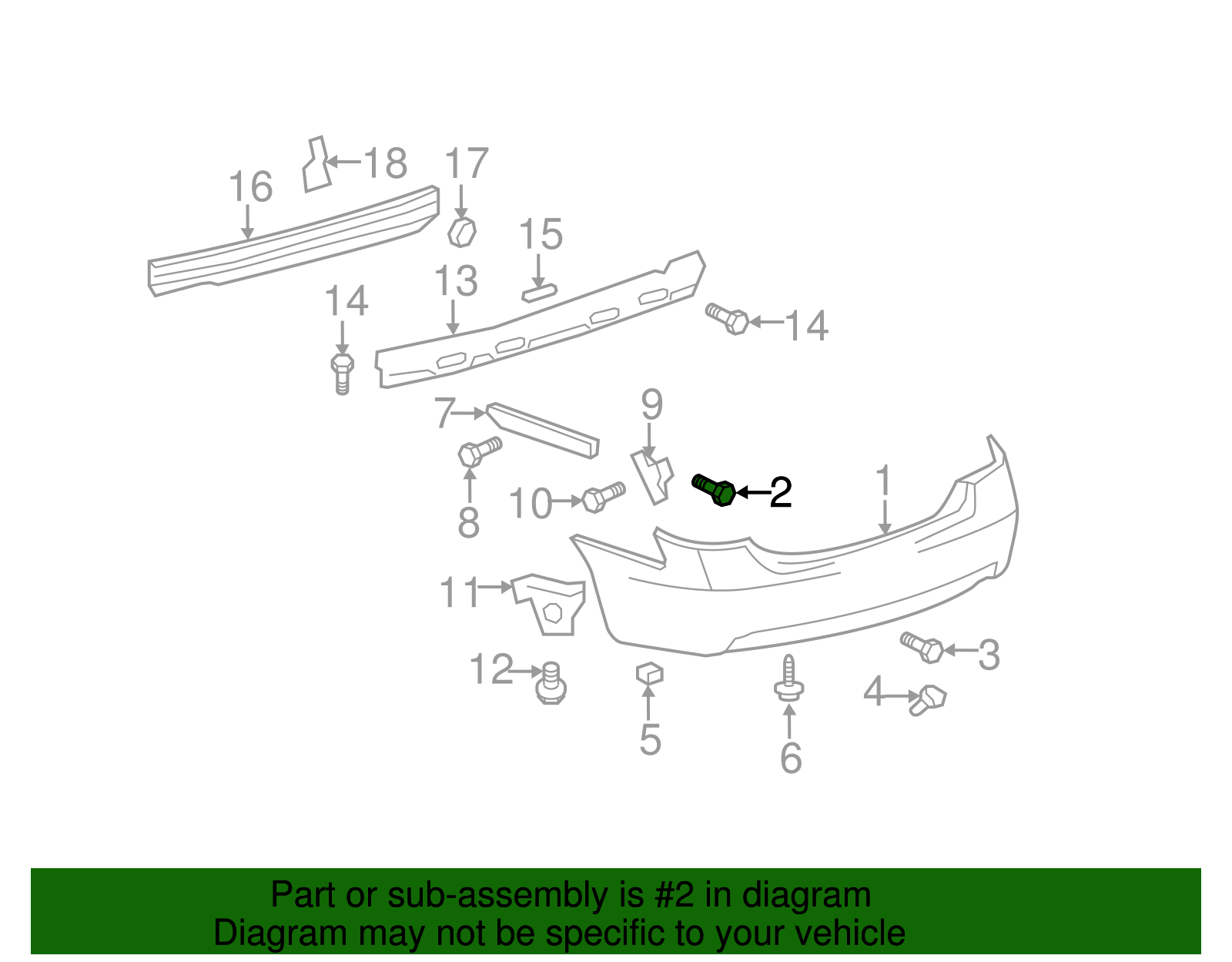 2007-2011 Toyota Camry Bumper Cover Spacer 52188-06030 | Toyota Parts ...