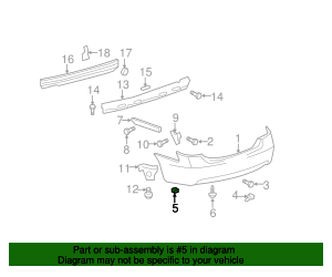 52462-06020 - Bumper Cover Pad - 2007-2011 Toyota | OEM Genuine Toyota ...