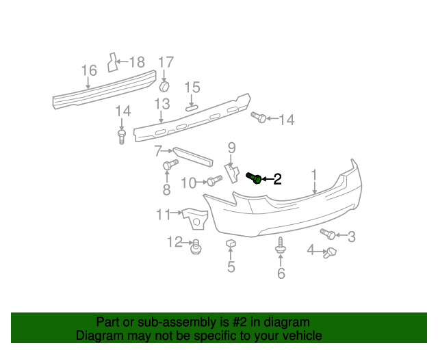 52188-06030 - Bumper Cover Spacer - 2007-2011 Toyota Camry | OEM ...