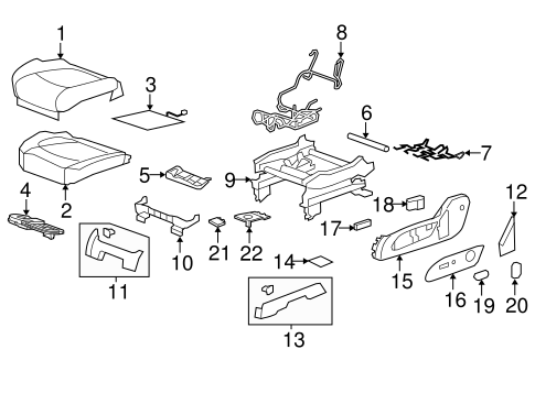 Front Seat Components for 2012 Chevrolet Traverse | GM Wholesale Direct