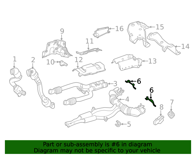 217-491-00-41 - Muffler & Pipe Rear Bracket 2015-2021 Mercedes-Benz ...