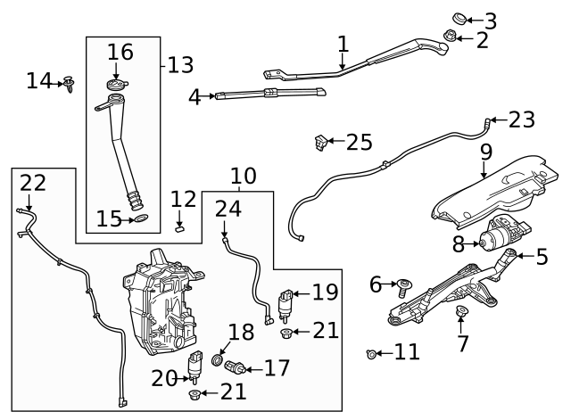 Windshield Washer Solvent Container 42759432 | GMPartsDirect.com