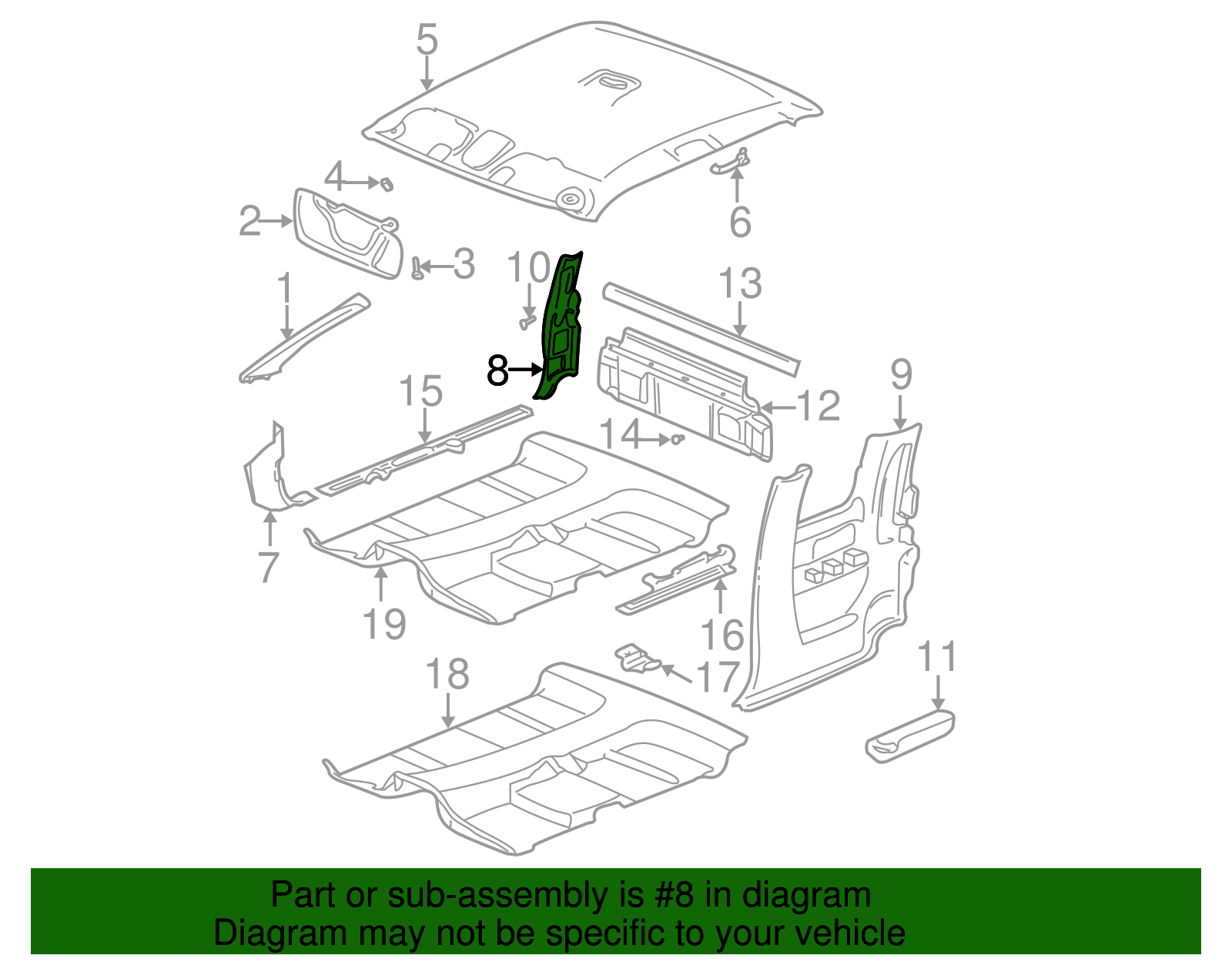 15237646 - 2001-2007 GM - Body Side Trim | My GM Part