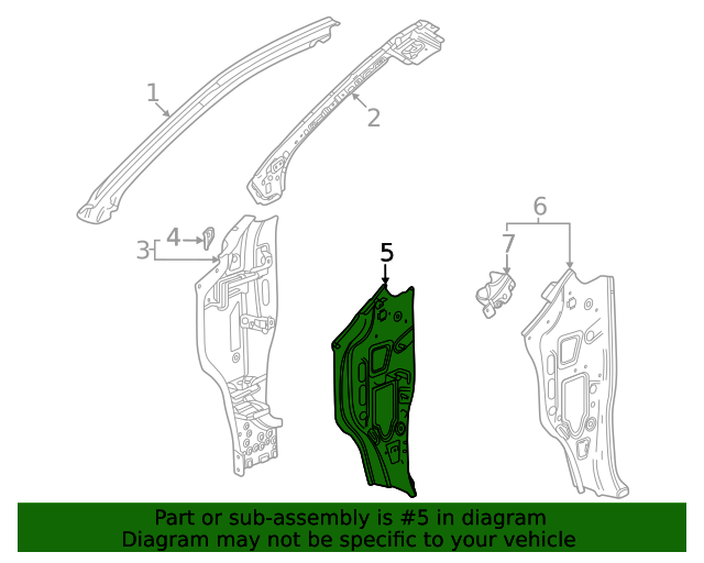 2021-2022 GM Passenger Side Body Hinge Pillar Inner Panel 84866532 ...