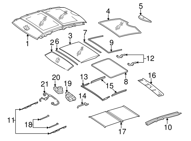 207-783-01-96 - Movable Glass Lower Seal 2010-2017 Mercedes-Benz ...