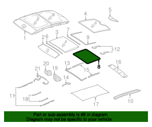 207-783-01-96 - Movable Glass Lower Seal 2010-2017 Mercedes-Benz ...