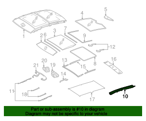 2010-2017 Mercedes-Benz Sunroof Guide Jaw 207-782-00-86 | MB OEM Parts