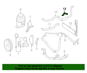 221-997-11-82 - Power Steering Reservoir Hose 2007-2014 Mercedes-Benz ...