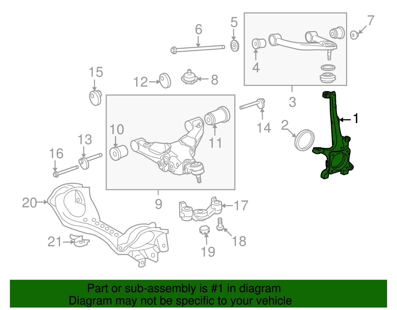 43211-60190 - Steering Knuckle 2008-2021 Toyota Land Cruiser | Longo ...
