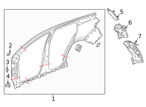 22977745 - Passenger Side Body Side Front Fender Rear Upper Bracket ...