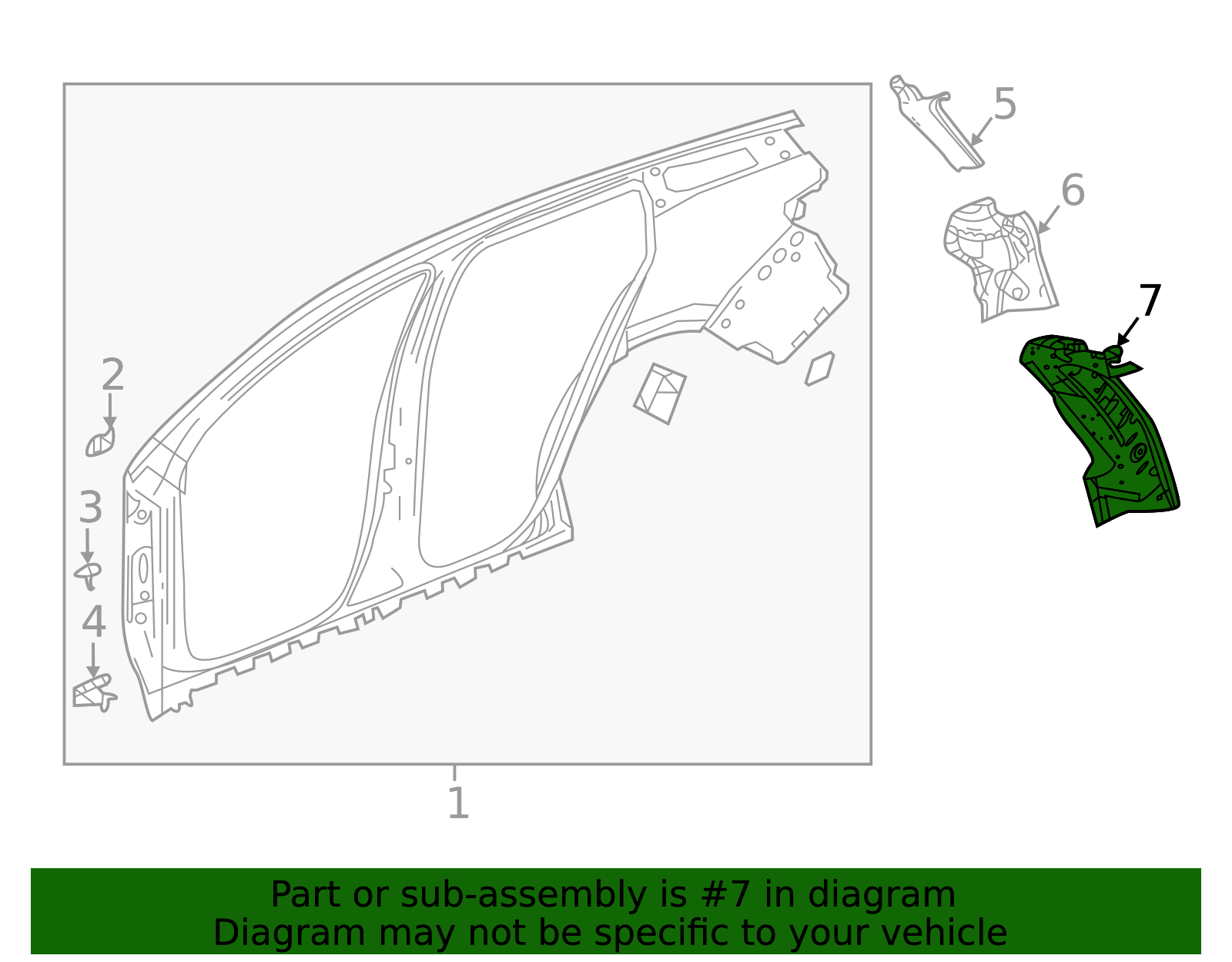2018-2024 GM Driver Side Back Body Pillar Outer Panel 84193645 GM ...