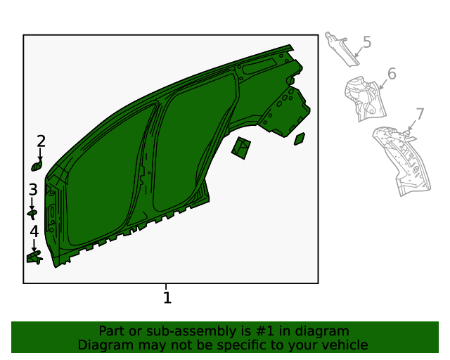 2018-2024 GMC Terrain Body Passenger Side Outer Panel 84652848 GM ...