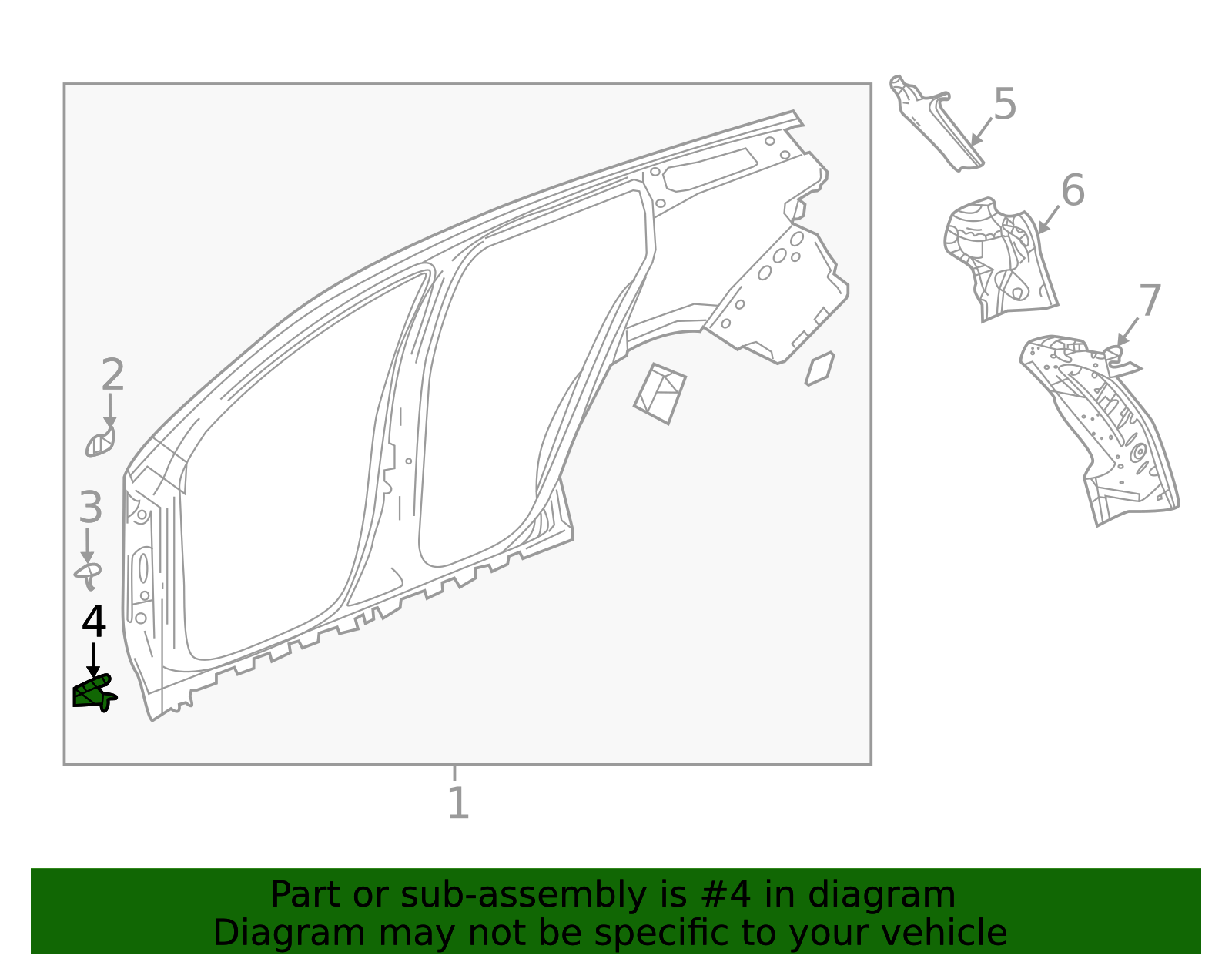 2018-2024 GM Driver Side Body Side Front Fender Rear Lower Bracket ...