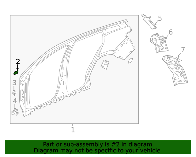 2018-2024 GM Driver Side Body Side Front Fender Rear Upper Bracket ...
