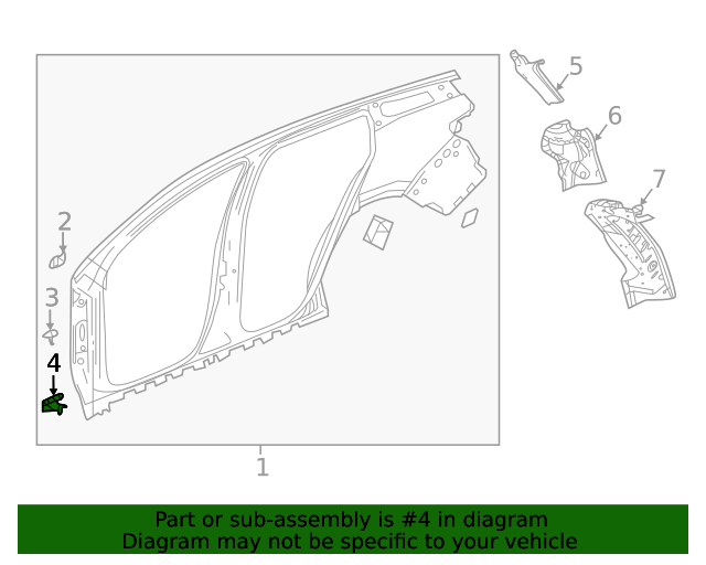 2018-2023 GM Passenger Side Body Side Front Fender Rear Lower Bracket ...