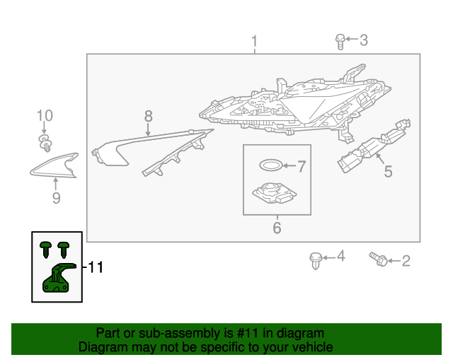 2018-2024 Lexus Headlight Bracket 81193-11010 | AutoNationParts.com