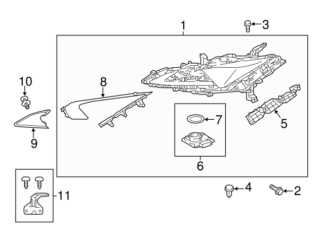 2018-2024 Lexus Headlight Bracket 52133-11020 | AutoNationParts.com