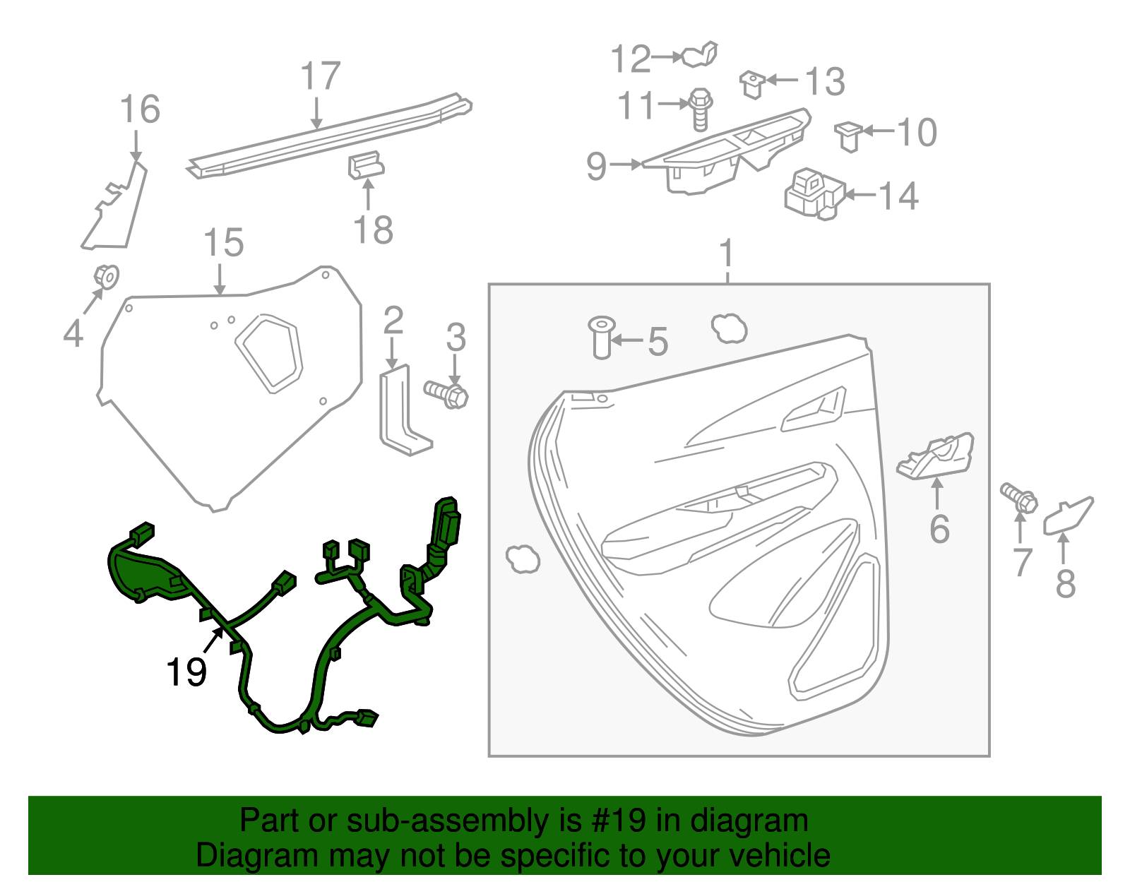 42724474 - Rear Driver Side Door Wiring Harness 2019-2021 Chevrolet ...