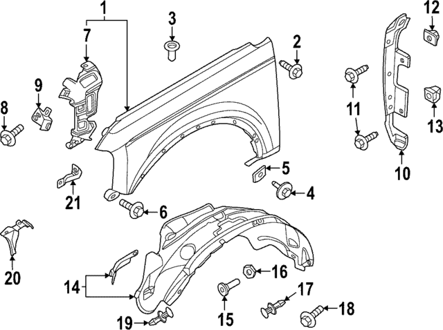 2021-2024 Ford Front Shield MB3Z-16055-A | Tom's Ford Truck Parts