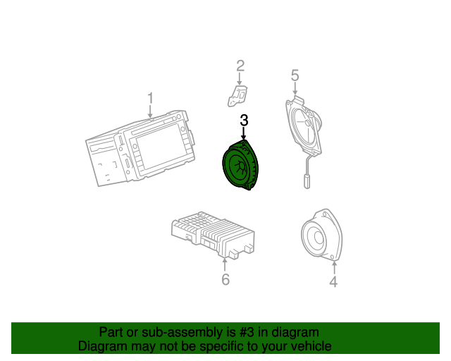 2007-2014 GM Front Dr Speaker 25852236 | TascaParts.com
