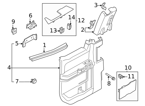 Interior Trim - Rear Door for 2023 Ford F-150 | OEM Parts Online