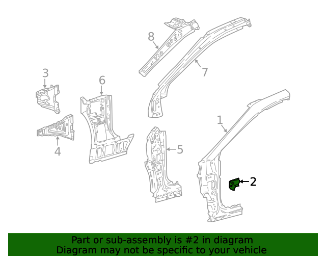 2016-2023 Toyota Hinge Pillar Bracket 53821-06180 | Toyota Parts Center