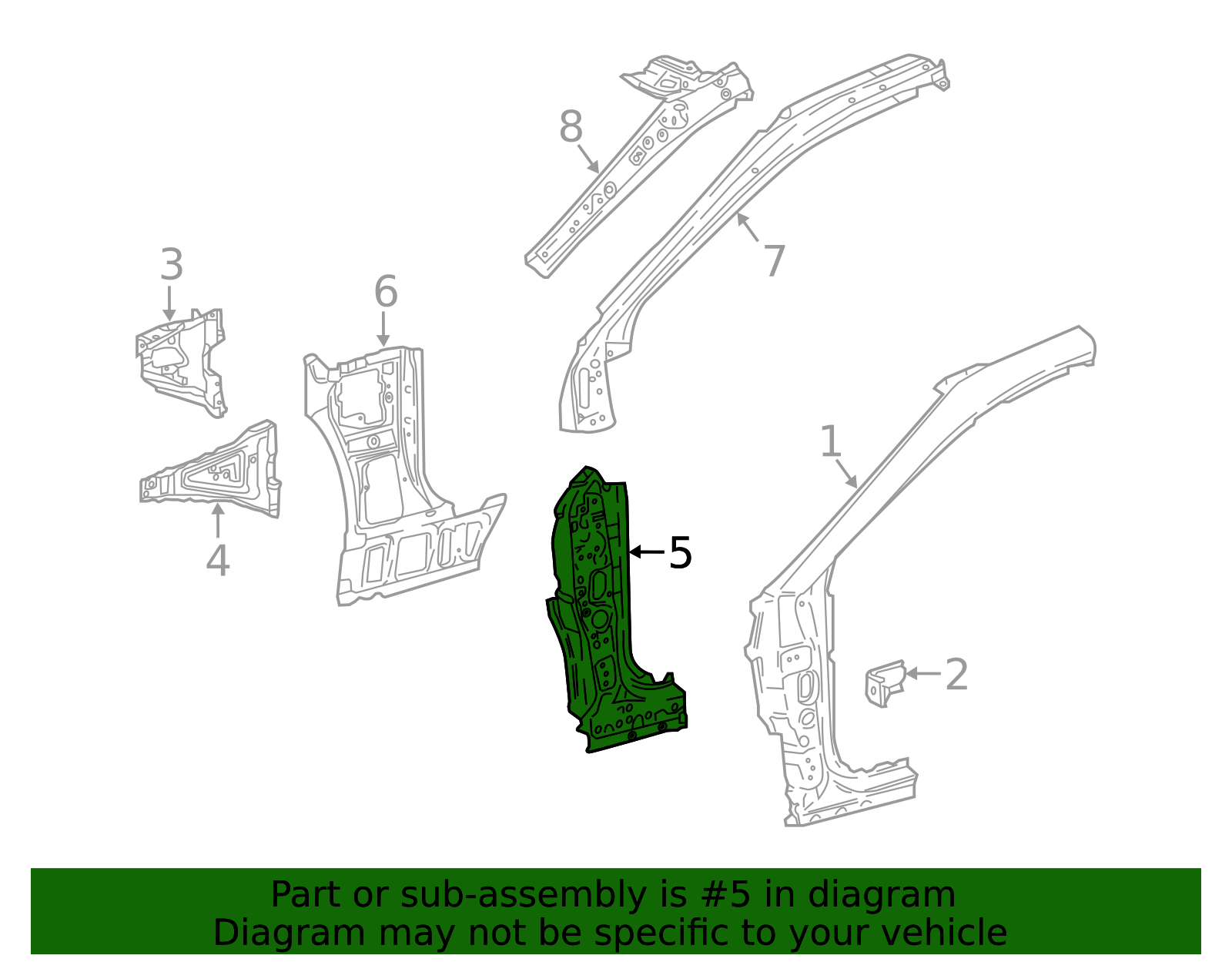 2018-2025 Toyota Camry Hinge Pillar Reinforced 61108-06170 | Toyota San ...