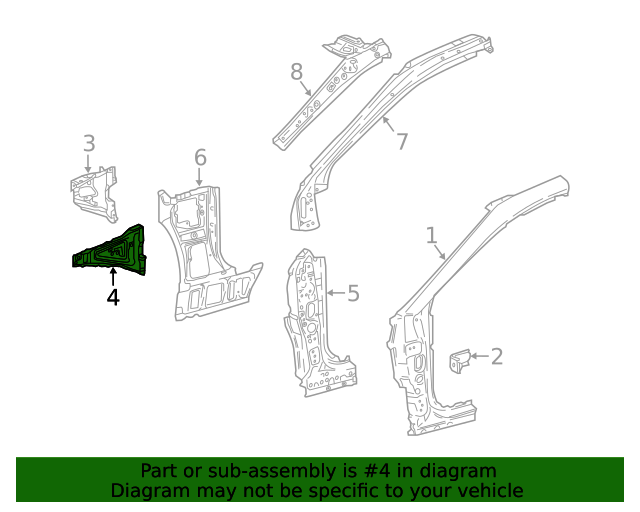 61113-06020 - Panel Extension - 2018-2023 Toyota | OEM Genuine Toyota Parts