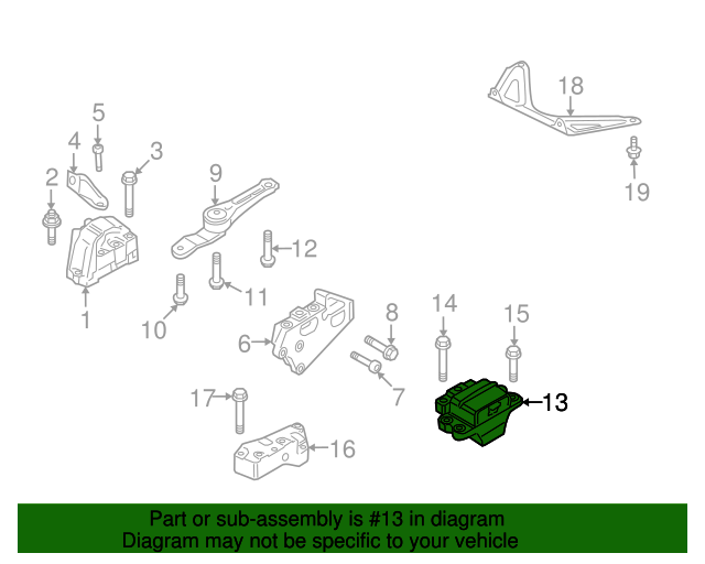 8J0-199-555-D - Trans Mount 2008-2015 Audi | Audi OEM Parts