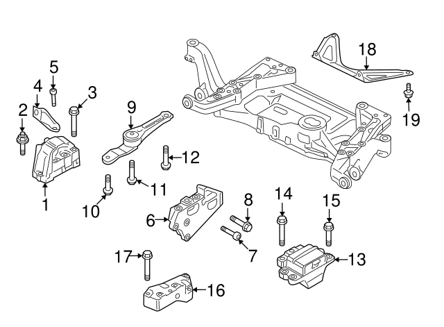 2008-2015 Audi Trans Mount 8J0-199-555-D | OEM Parts Online