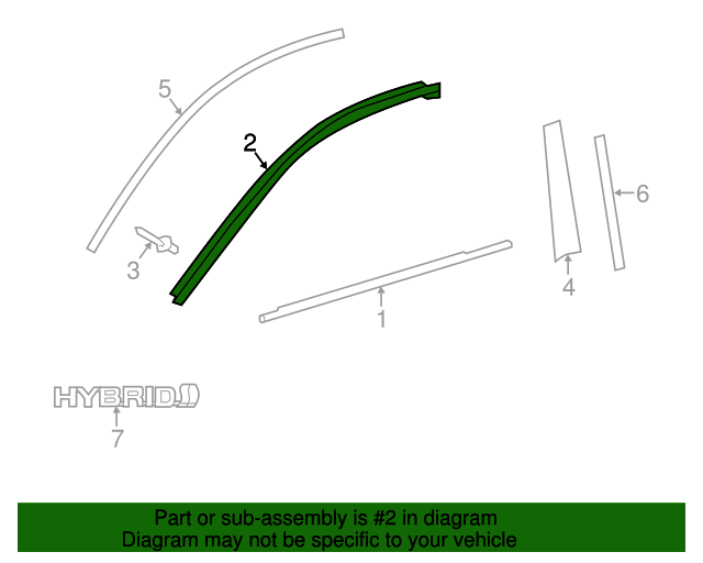 75754-07020 - Upper Molding - 2013-2018 Toyota Avalon | OEM Genuine ...