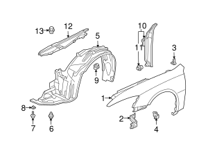 74206-SDN-A00 - Garnish R Front Fender - 2003-2007 Honda Accord ...