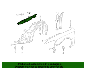 74206-SDN-A00 - Garnish R Front Fender - 2003-2007 Honda Accord ...