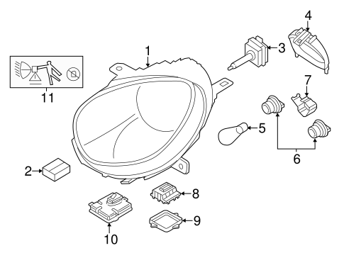 Headlamp Components for 2012 Mini Cooper | BMWPartsHub