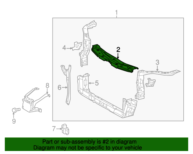 53216-06130 - Radiator Support Tie Bar 2012-2018 Toyota ...