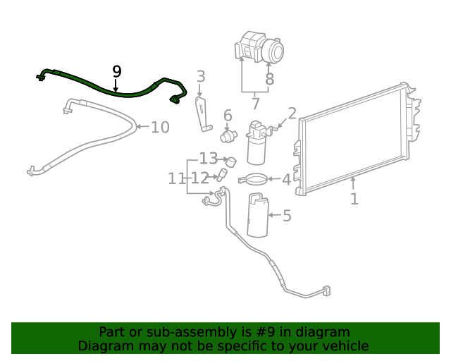 2003-2008 GM Air Conditioning Compressor and Condenser Hose Assembly ...