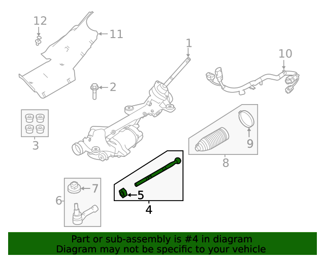 2020-2023 Land Rover Inner Tie Rod LR125338 | OEM Parts Online