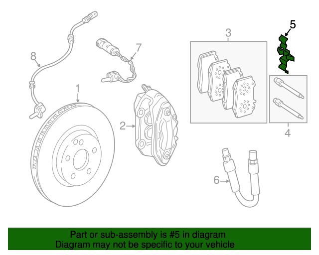 001-421-09-91 - Disc Brake Anti-Rattle Clip 2007-2021 Mercedes-Benz ...