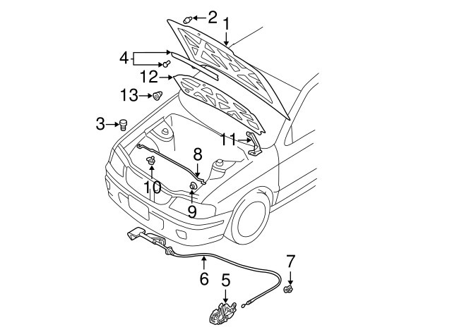 1985-2009 Nissan Hood Bumper 90878-2L700 | TascaParts.com