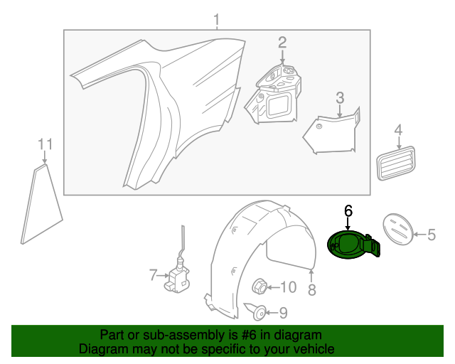 970-504-194-06 - Fuel Filler Housing 2010-2013 Porsche Panamera ...