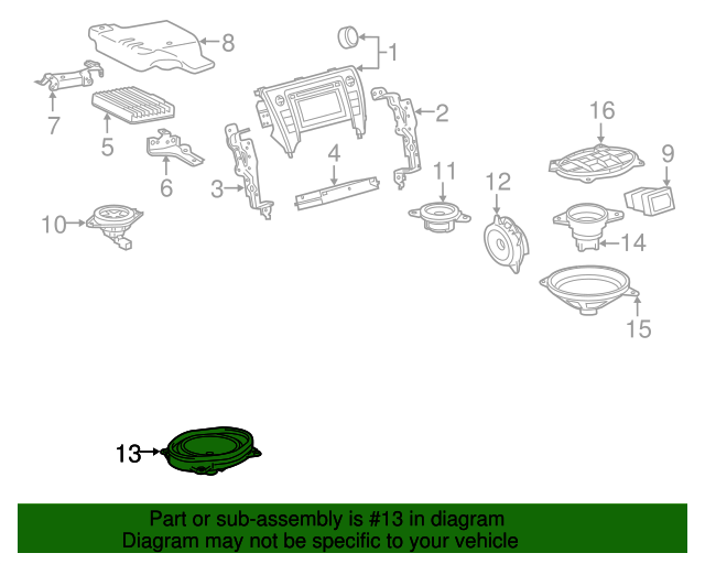 86160-06450 - Speaker 2012-2017 Toyota | AutoNation Parts