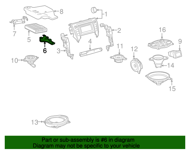 86286-06020 - Amplifier Front Bracket 2012-2017 Toyota Camry | Group 1 ...