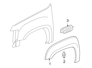 2007-2014 GM Fender Molding 22761801 | GMPartsDirect.com