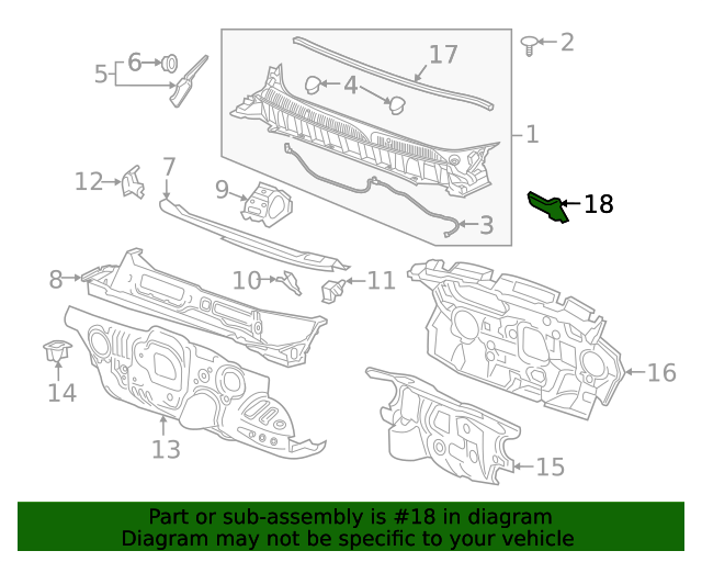 2020-2024 Cadillac XT6 Driver Side Hood Rear Outer Air Inlet Seal ...