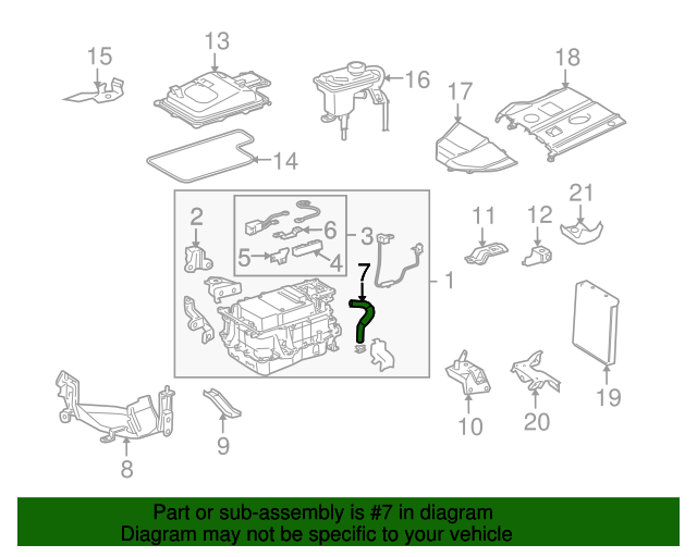 87245-48640 - Drive Motor Inverter Radiator Hose - 2006-2007 Toyota ...