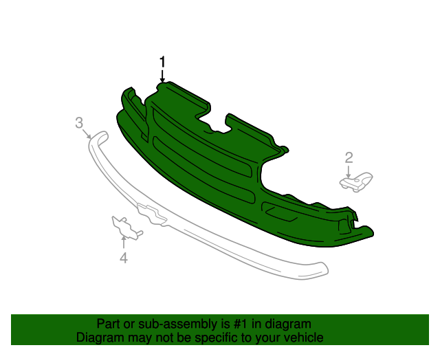 1998-2005 Chevrolet Primed Front Grille 19180339 GM | GMPartsDirect.com