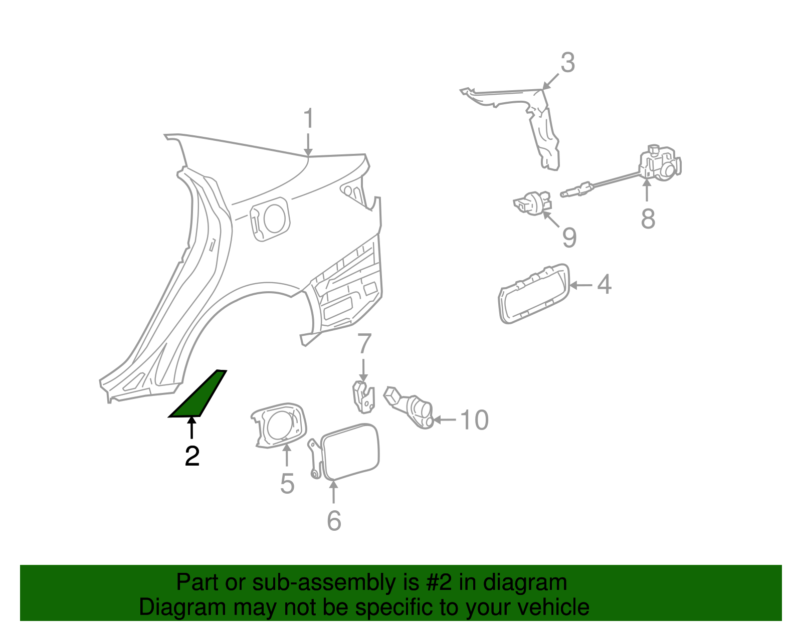 2006-2014 Lexus Quarter Panel Protector 58741-53020 | OEM Parts Online