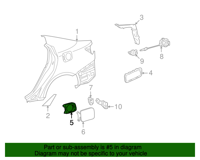 2006-2014 Lexus Fuel Pocket 77290-53010 | OEM Parts Online